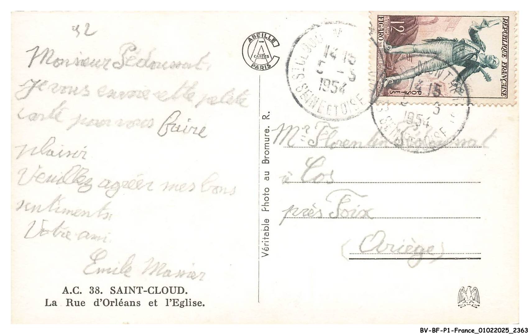 BV-BFP1-1183-92 - SAINT-CLOUD - La rue d'orléans et l'église | eBay UK