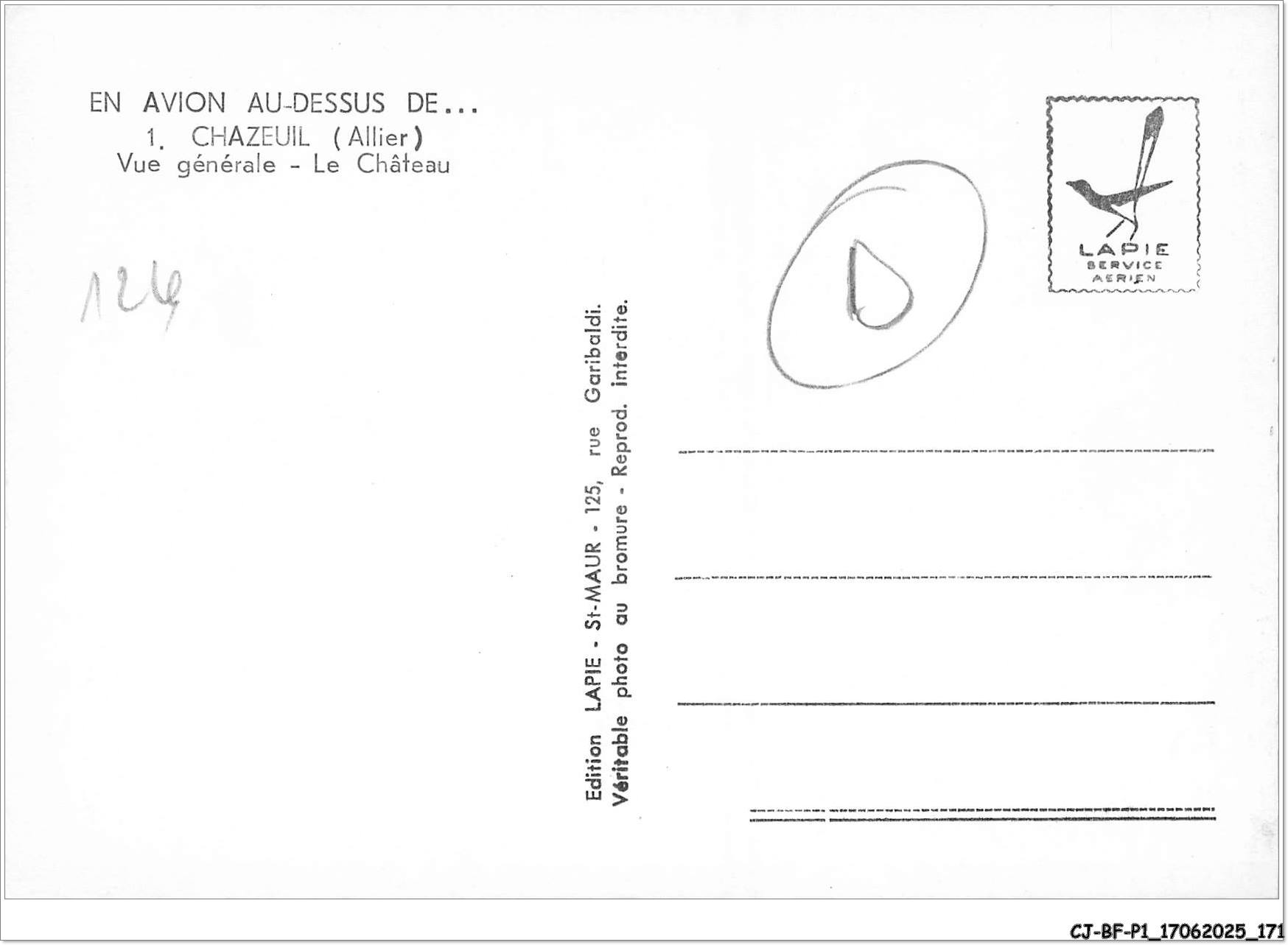 CJ-BFP1-0086-03 - By plane over - CHAZEUIL - General view - Le chât ...